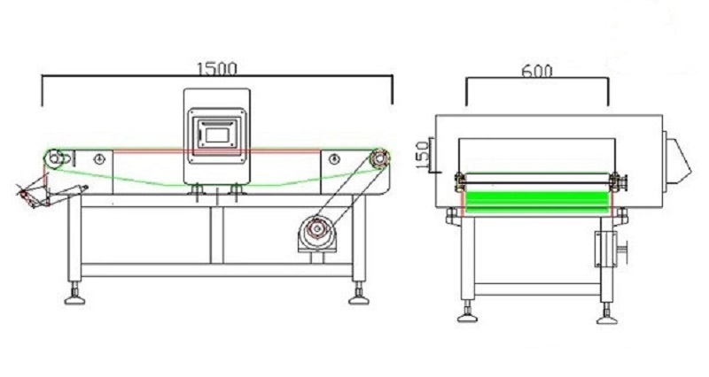 Industrial Conveyor Rejection Function Food Packaging Automatic Metal ...